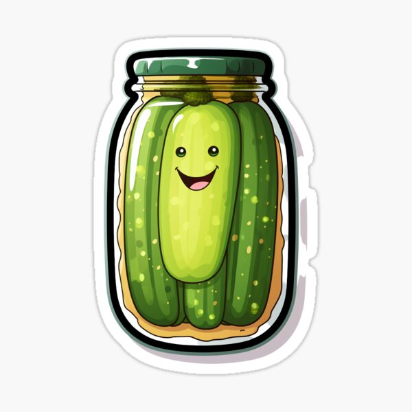"Cute Pickle Jar Vegetable Design" Sticker for Sale by AfterSchoolSpec ...