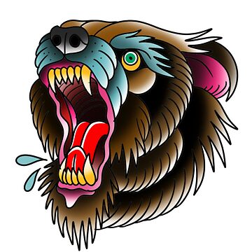 "Trad Bear" Sticker for Sale by hamiltonxtattoo | Redbubble