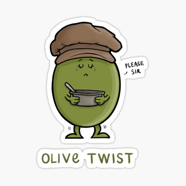 "Olive Twist" Sticker for Sale by wiles-wenonza | Redbubble