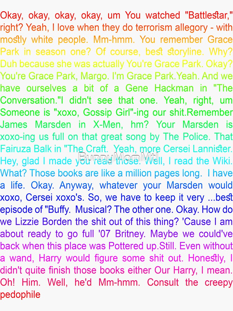 "Margo and Eliot Talking in Nerd Code" Sticker for Sale by ...