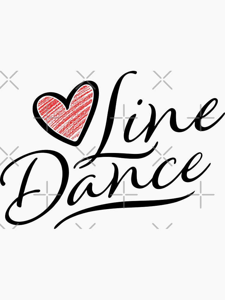 "LOVE LINE DANCE HAND DRAWN, BY SUBGIRL" Sticker by SUBGIRL | Redbubble