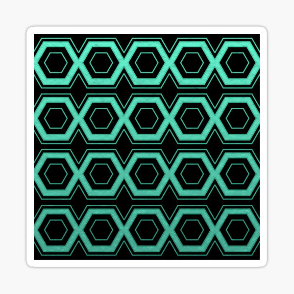"Geometric Hexagon Pattern - Cyan" Sticker for Sale by Studio Grafiikka ...