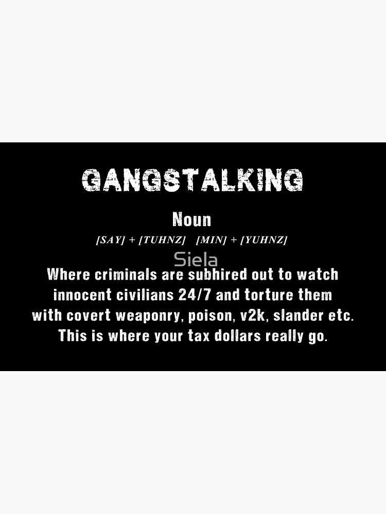 "Targeted Individuals Funny Dictionary Definition Gangstalking" Sticker ...