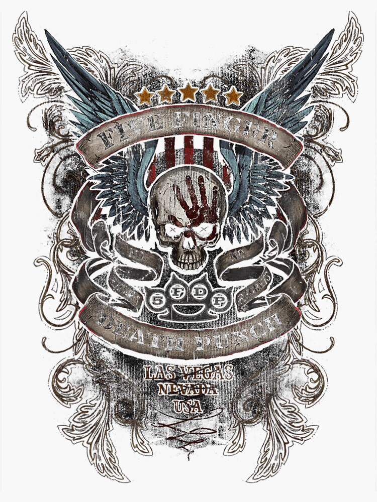 "5FDP - Winged Knuckles Painted" Sticker for Sale by LeonBeaudoin ...