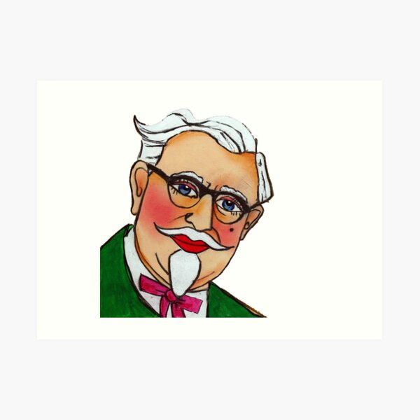 "KFC Colonel Feminine Oil Painting" Art Print for Sale by PinTin ...