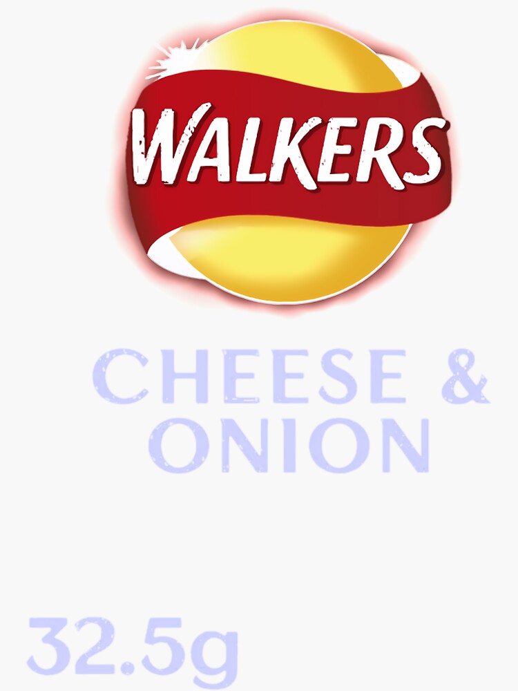 "Walkers Cheese Onion Crisps design Graphic " Sticker for Sale by ...