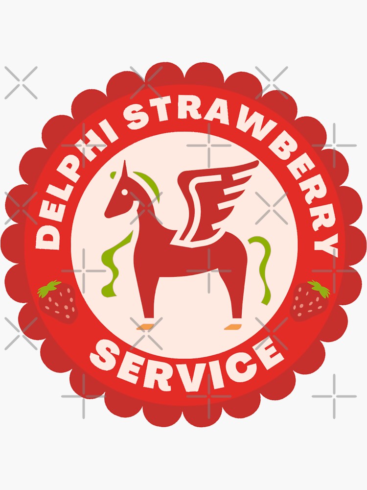 "Delphi Strawberry Service" Sticker for Sale by KaraDunbar | Redbubble