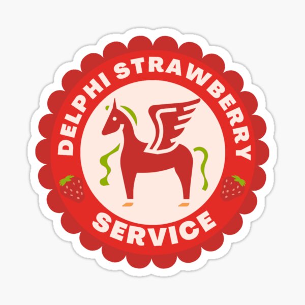 "Delphi Strawberry Service" Sticker for Sale by KaraDunbar | Redbubble