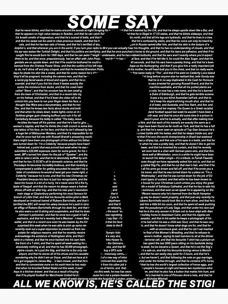 "The Stig Essential " Poster for Sale by Ottilitheiser | Redbubble