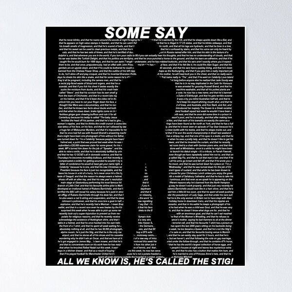 "The Stig Essential " Poster for Sale by Ottilitheiser | Redbubble