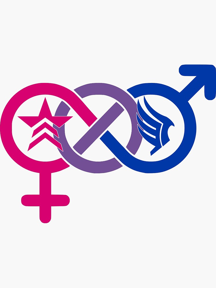 "Paragon/Renegade Bisexual Logo - Bi Flag Colours" Sticker for Sale by ...