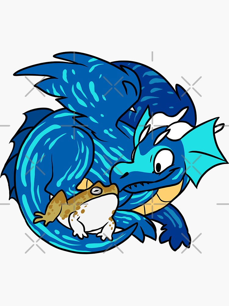 "Dragon Swordfish with Pet Frog" Sticker for Sale by Fishtrouts | Redbubble