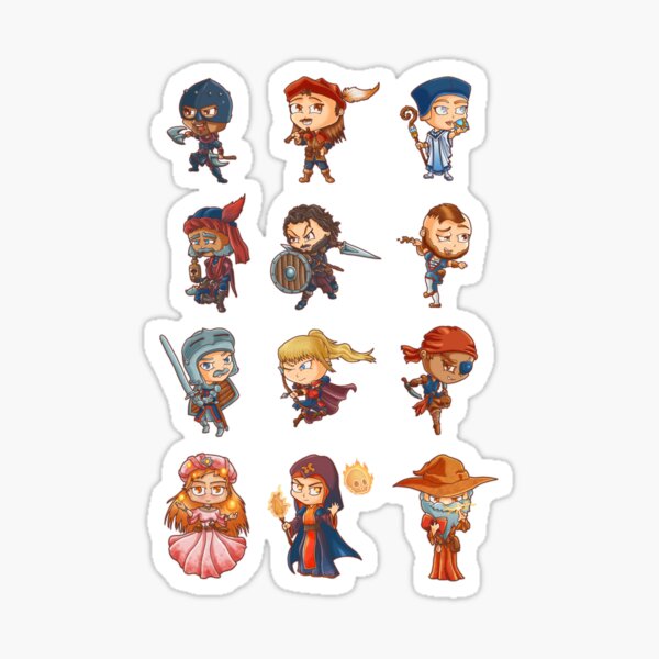 "Human Chibi DnD Classes" Sticker for Sale by ianablakeman | Redbubble