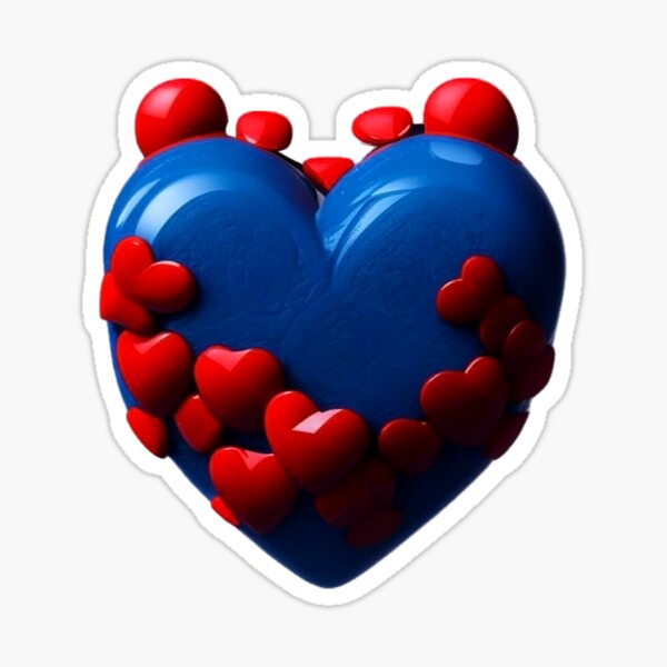 "Cute 3D Heart " Sticker for Sale by Digiheart | Redbubble