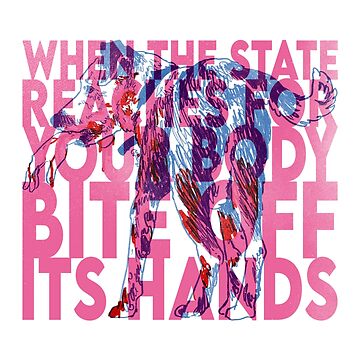 "Bite off its hands!" Sticker for Sale by ryegardens | Redbubble