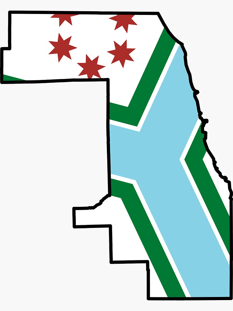 "Cook County Flag Map" Sticker for Sale by ElegantLexicon | Redbubble
