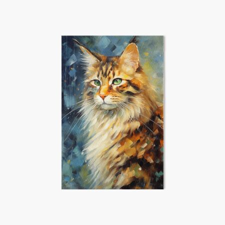 "Oil painting of a Maine Coon cat" Art Board Print for Sale by ENTERBOX | Redbubble
