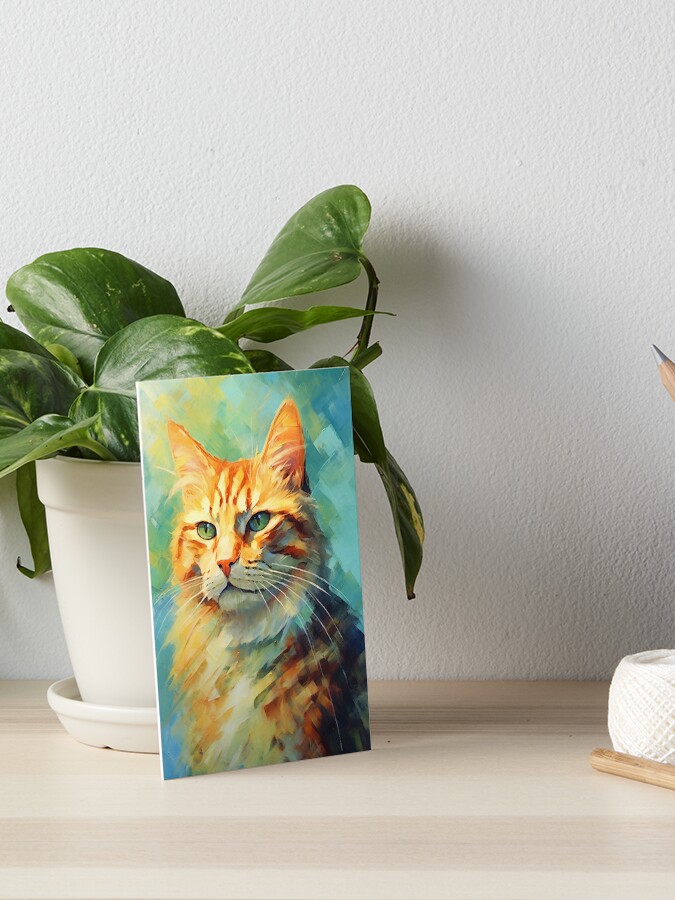 "Oil painting of a ginger cat" Art Board Print for Sale by ENTERBOX | Redbubble