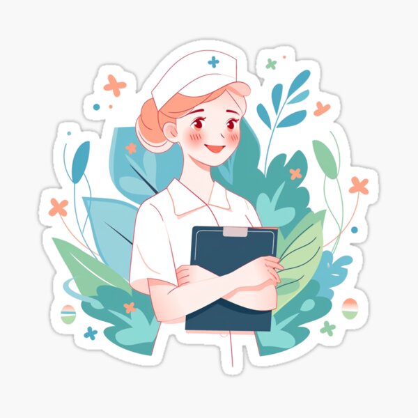 "Cute Nurse sticker" Sticker for Sale by stwniyom | Redbubble