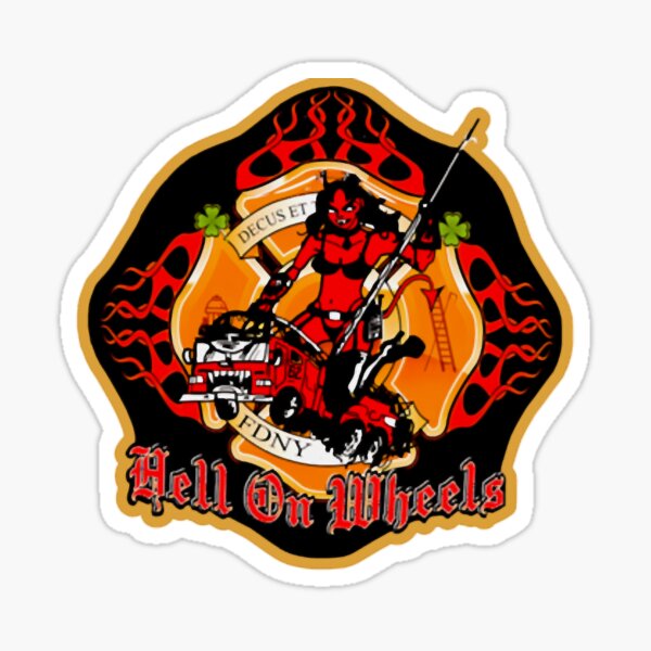 "Rescue Me - Ladder 62 Hell on Wheels Logo" Sticker for Sale by ...