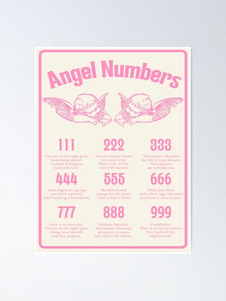 "ANGEL NUMBERS" Poster for Sale by daisydreamart | Redbubble