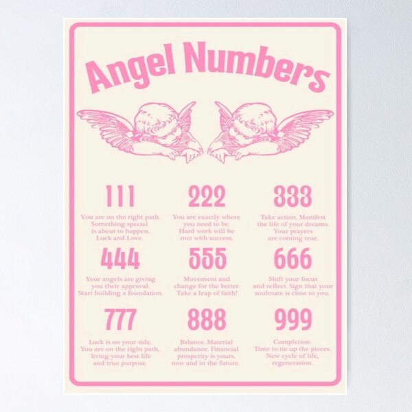 "ANGEL NUMBERS" Poster for Sale by daisydreamart | Redbubble