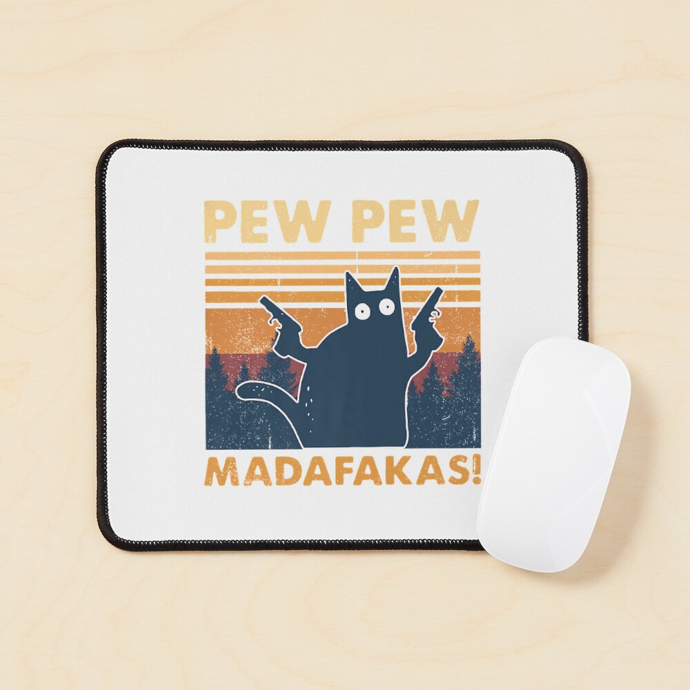 "Vintage Pewpewpew Mada-Fakas Crazy Pew Cat Premium " Sticker for Sale ...