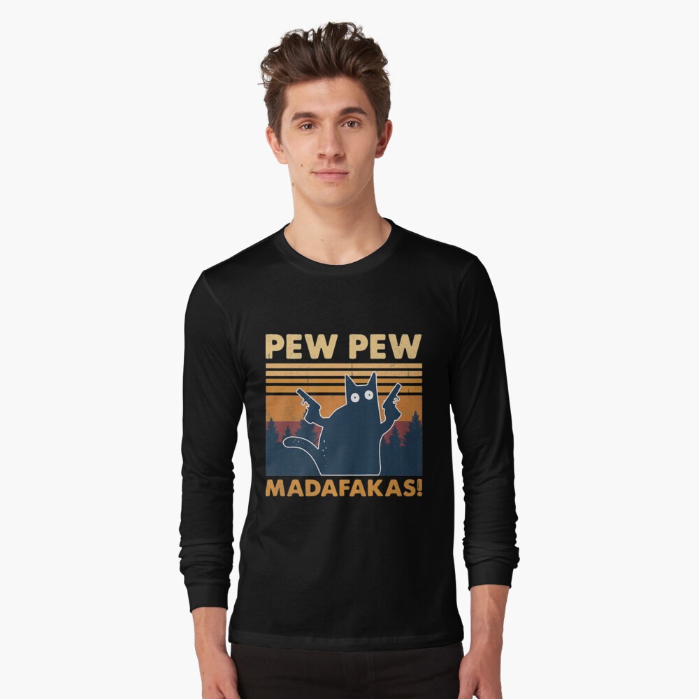 "Vintage Pewpewpew Mada-Fakas Crazy Pew Cat Premium " Sticker for Sale ...