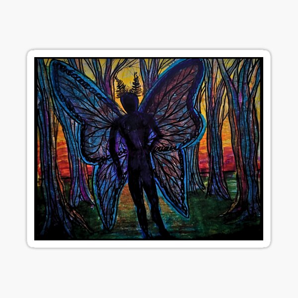 "WINGED FOREST CRYPTID" Sticker for Sale by cjwheelwright | Redbubble