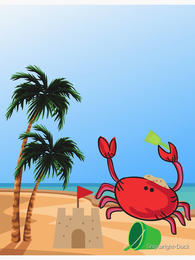 "Sandcastle Crab" Sticker for Sale by Shipwright-Duck | Redbubble