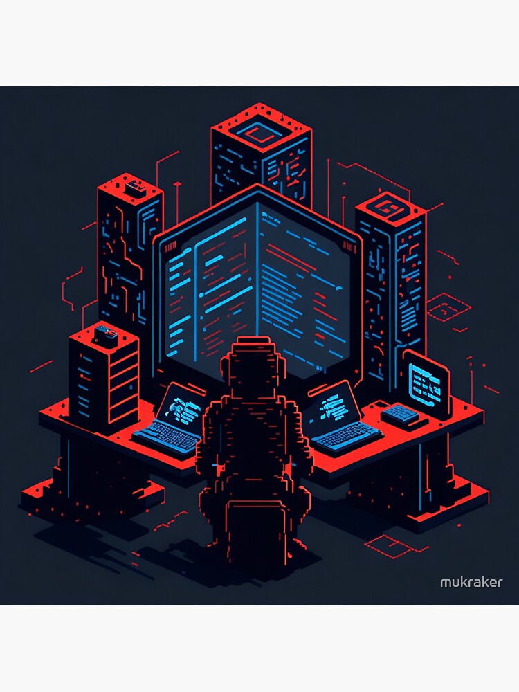 "Cyber Security Red Team Pixel Art Style" Sticker for Sale by mukraker ...