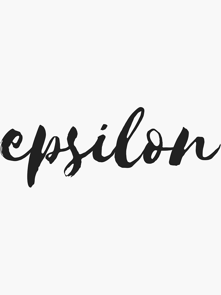 "EPSILON / SCRIPT / BLACK" Sticker for Sale by kassaroo | Redbubble