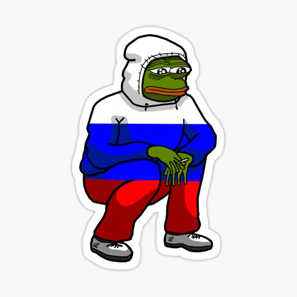 "Sad Russian Pepe Squatting" Sticker for Sale by Slav-Art | Redbubble