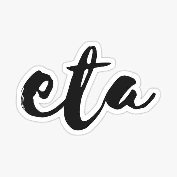 "ETA / SCRIPT / BLACK" Sticker for Sale by kassaroo | Redbubble