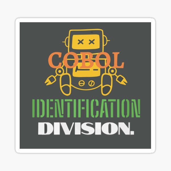 "Cobol Identification Division" Sticker for Sale by ShirtParking ...