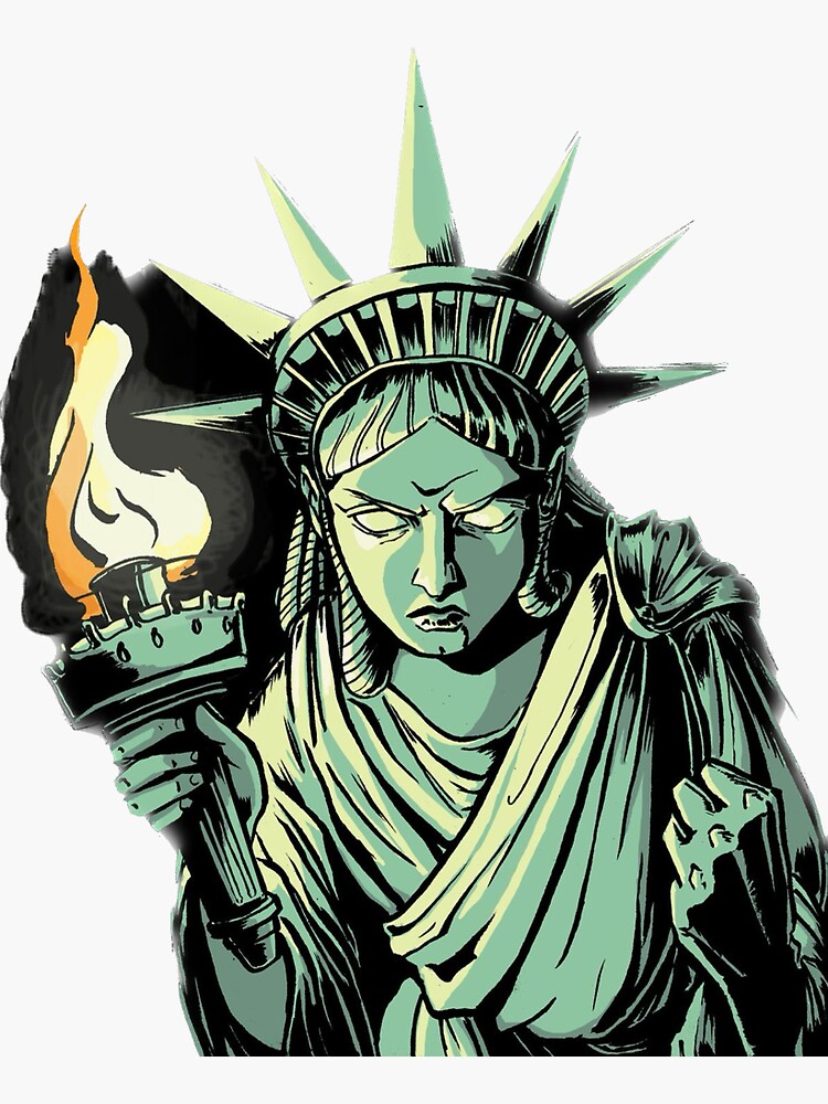 "Angry Statue Of Liberty USA" Sticker for Sale by Doodle-Factory ...