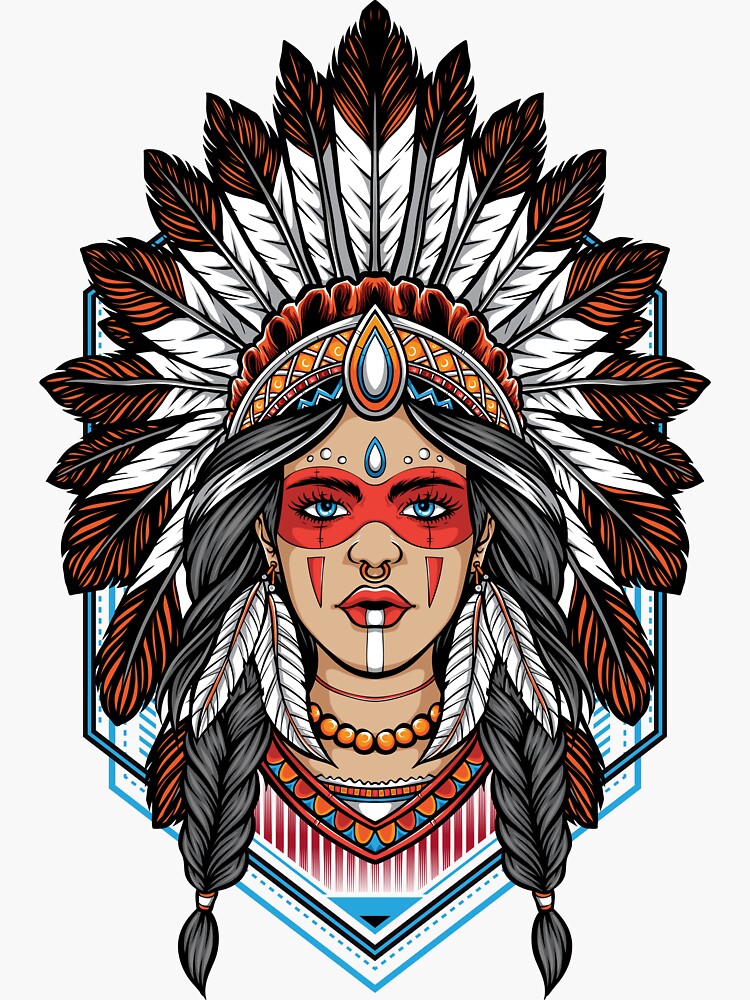 "Apache indian girl " Sticker for Sale by TirrellColister | Redbubble