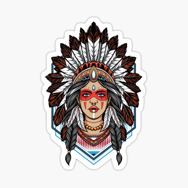 "Apache indian girl " Sticker for Sale by TirrellColister | Redbubble