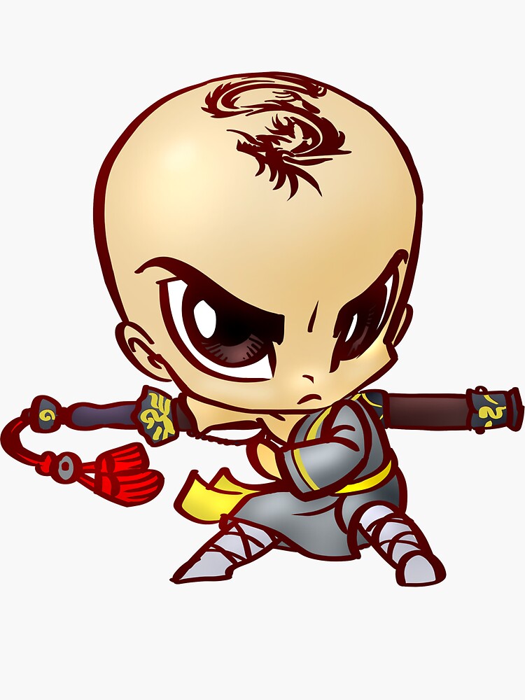 "chibi monk" Sticker for Sale by GildedPixel | Redbubble