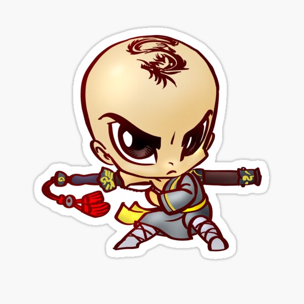 "chibi monk" Sticker for Sale by GildedPixel | Redbubble