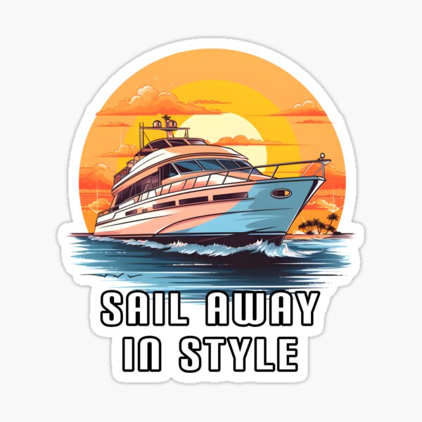 "Sail Away in Style, Sailing Yacht" Sticker for Sale by Voltpoly ...
