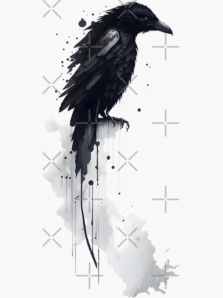 "Ink Raven | Ink Drawing | Illustration | Splash Art | Raven | Black ...