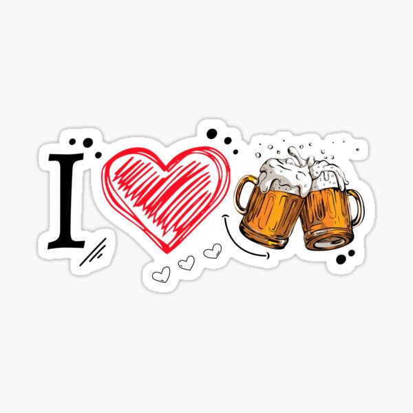 "I Love Beer" Sticker for Sale by Jechan1412 | Redbubble