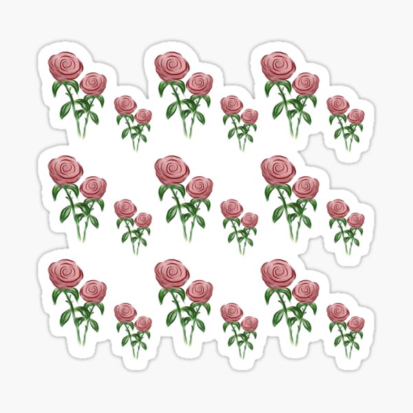 "Pattern of illustrated roses" Sticker for Sale by Bwiselizzy | Redbubble
