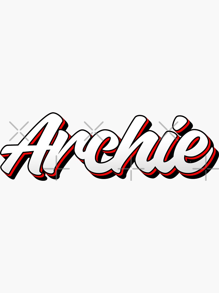 "Retro Archie Name Label" Sticker for Sale by NafilNafiz | Redbubble