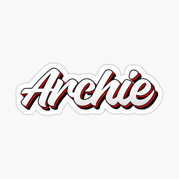 "Retro Archie Name Label" Sticker for Sale by NafilNafiz | Redbubble