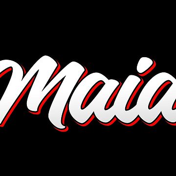 "Retro Maia Name Label (Black)" Sticker for Sale by NafilNafiz | Redbubble