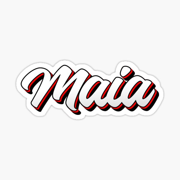 "Retro Maia Name Label (Black)" Sticker for Sale by NafilNafiz | Redbubble