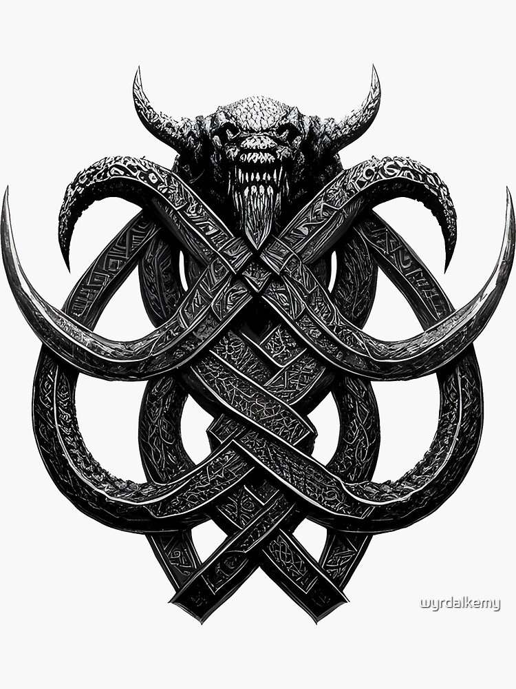 "Norse style demonic beast rune stone" Sticker for Sale by wyrdalkemy ...