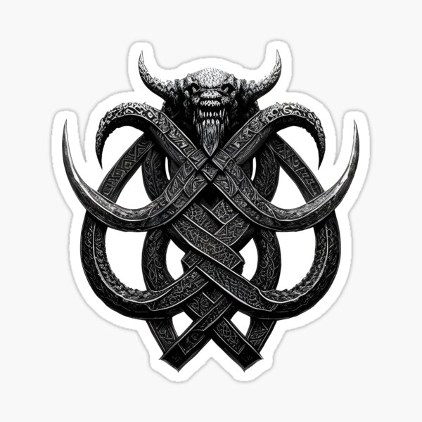 "Norse style demonic beast rune stone" Sticker for Sale by wyrdalkemy ...